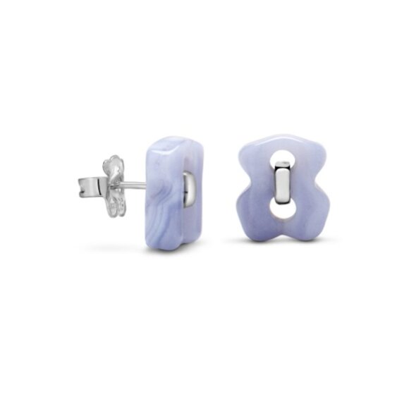 Tous | Jewelry | Tous Sterling Silver Cruise Blue Chalcedony Stud ...